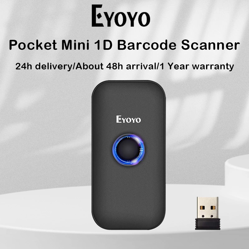 Eyoyo EY-009L Mini 1D เลเซอร์ Barcode Scanner บลูทูธและ USB แบบมีสายและ ...