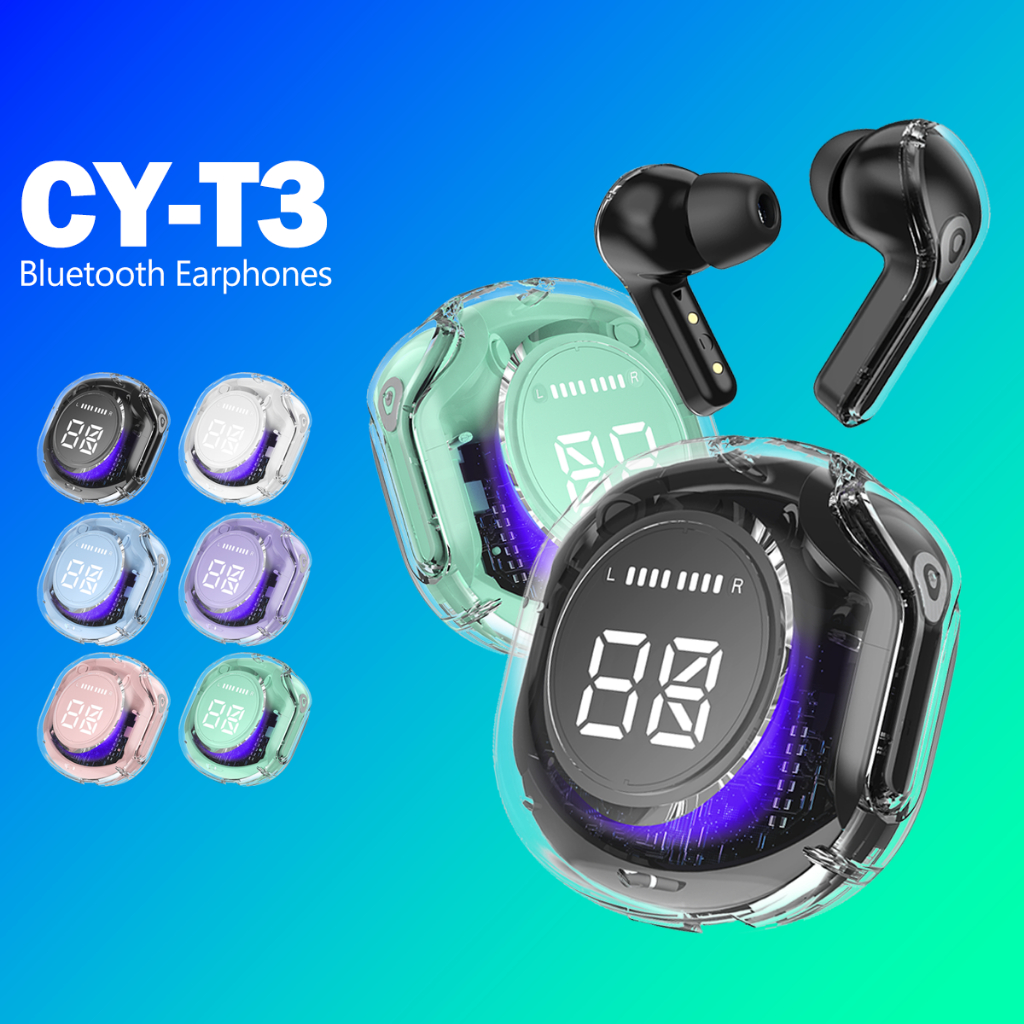 Cy-t3 TWS หูฟังไร้สาย บลูทูธ 5.3 ลดเสียงรบกวน หน้าจอดิจิทัล สําหรับเล่น ...
