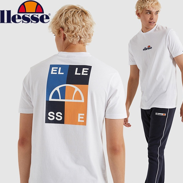 Ellesa เสื้อยืดลําลอง ผ้าฝ้าย แขนสั้น พิมพ์ลายโลโก้ ทรงหลวม ระบายอากาศ ...