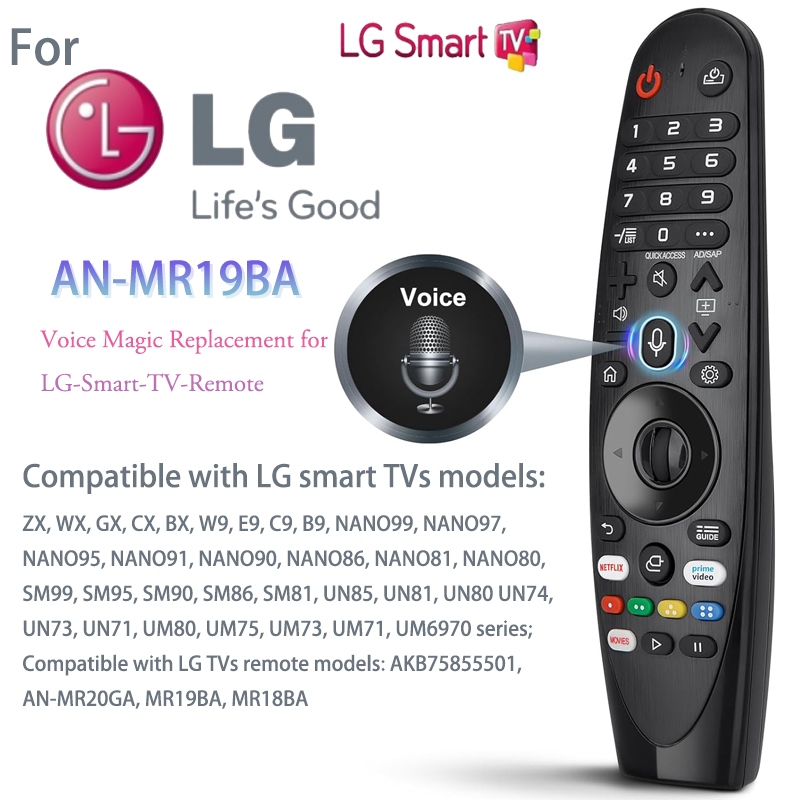 รีโมตคอนโทรล แบบเปลี่ยน สําหรับสมาร์ททีวี LG AN-MR19BA LG Smart TV พร้อมฟังก์ชั่นจดจําเสียง และ ...