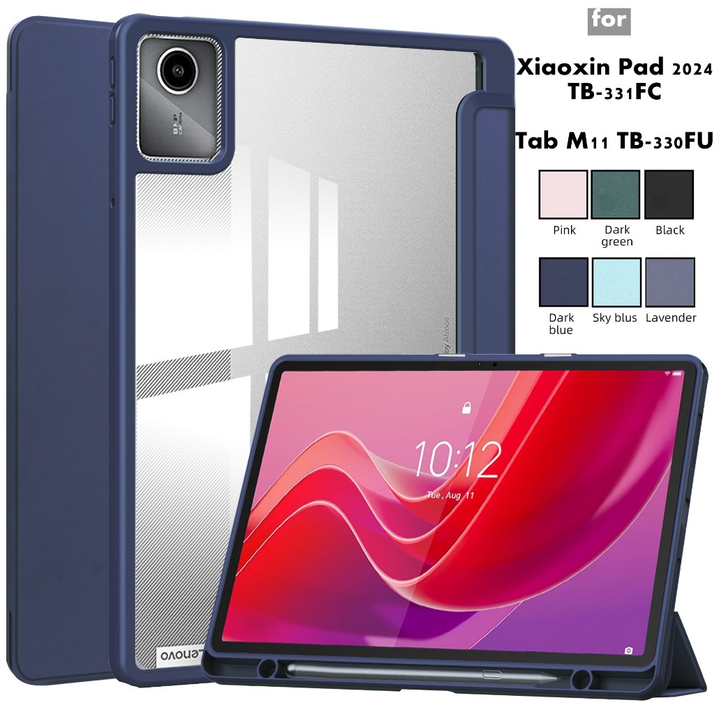 for Xiaoxin Pad 2024 Case TB-331FC 11 inch Folio PU Leather Protective Shell Case for Lenovo Tab ...