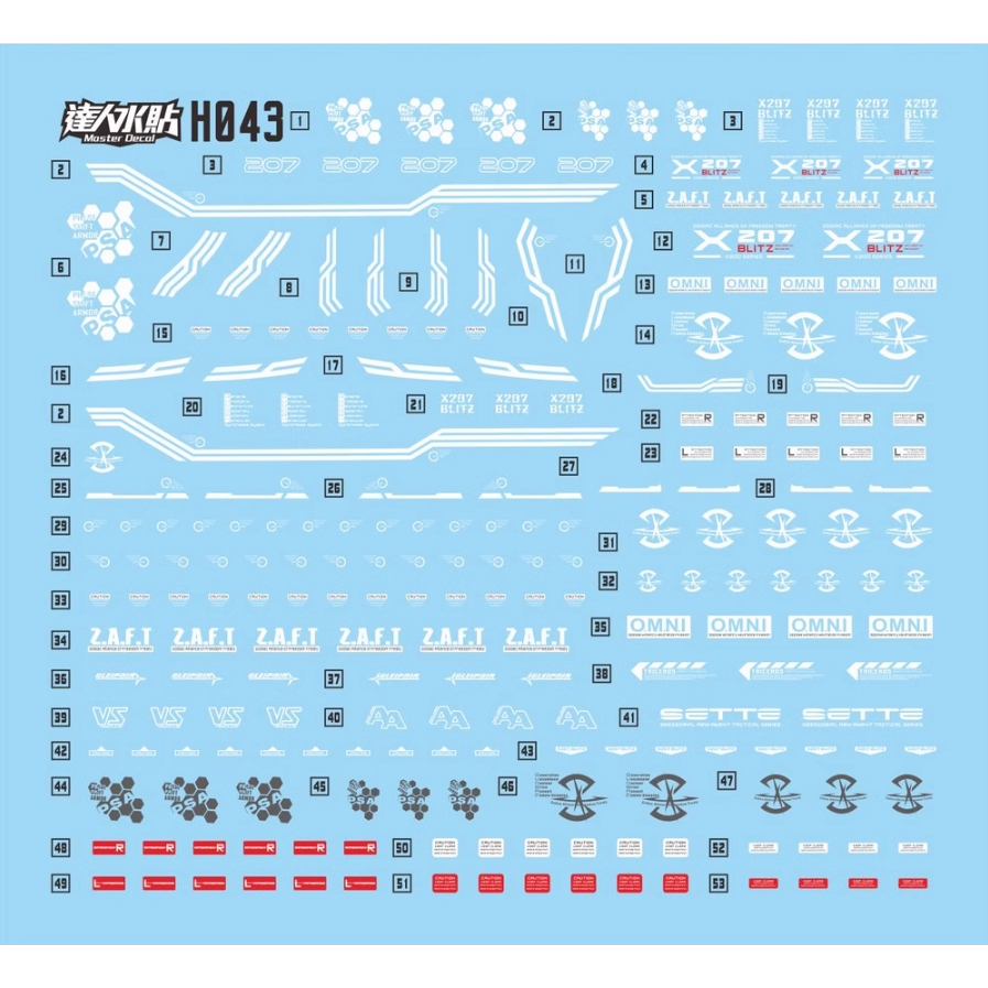 MASTER H043 HG 1/144 Blitz SEED Water Slide Decal Fluo Type | Shopee Thailand