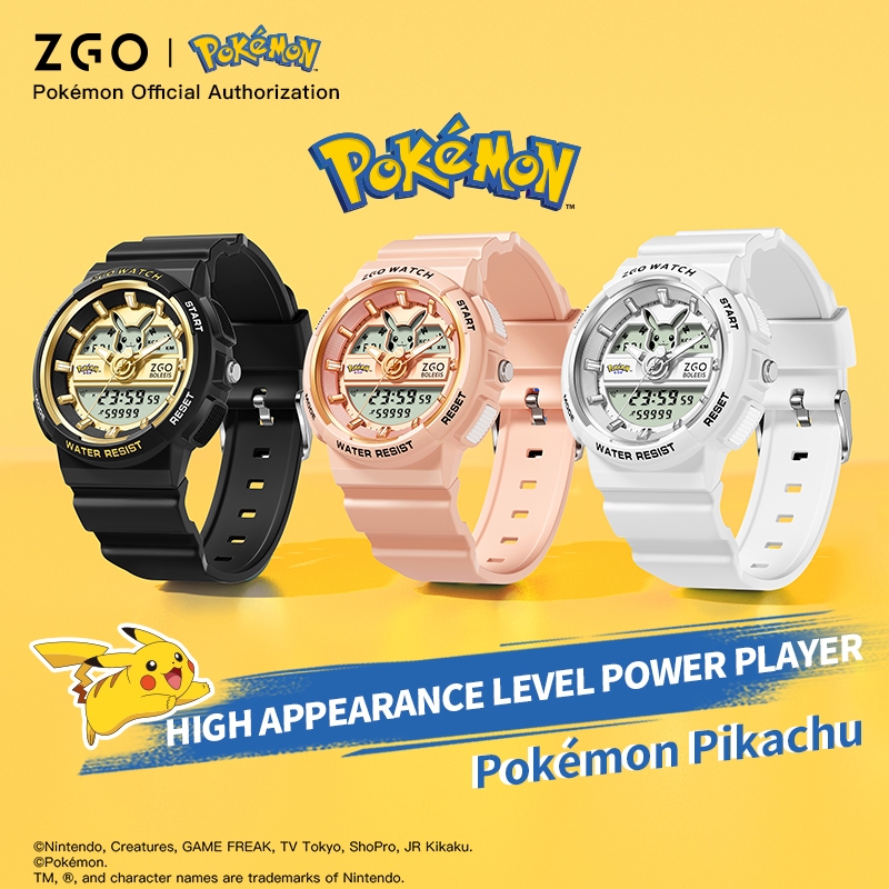 ZGO Pikachu นาฬิกาข้อมืออิเล็กทรอนิกส์ ลายโปเกม่อน สําหรับเด็กประถม ...