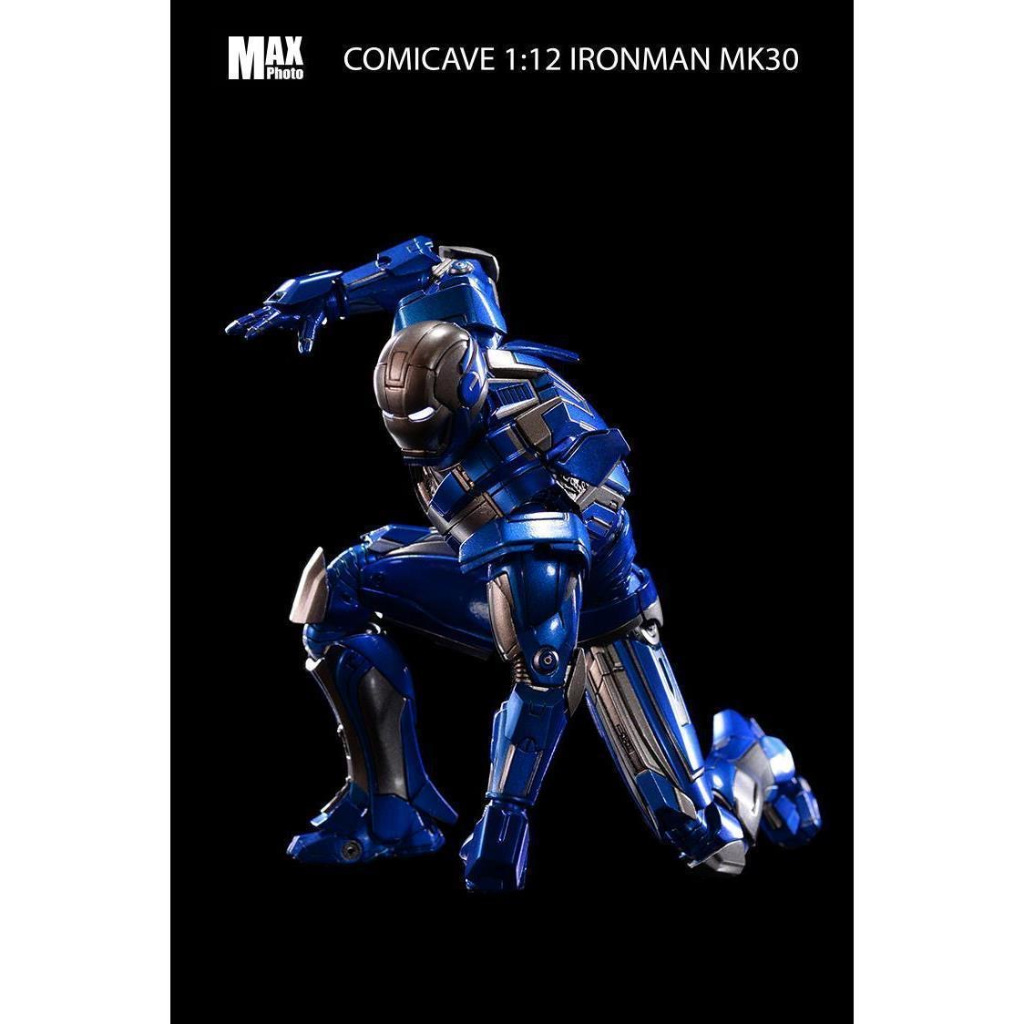 ของแท้ Comicave Studios 1/12 Marvel Iron Man MK30 blue steel ซุปเปอร์ ...