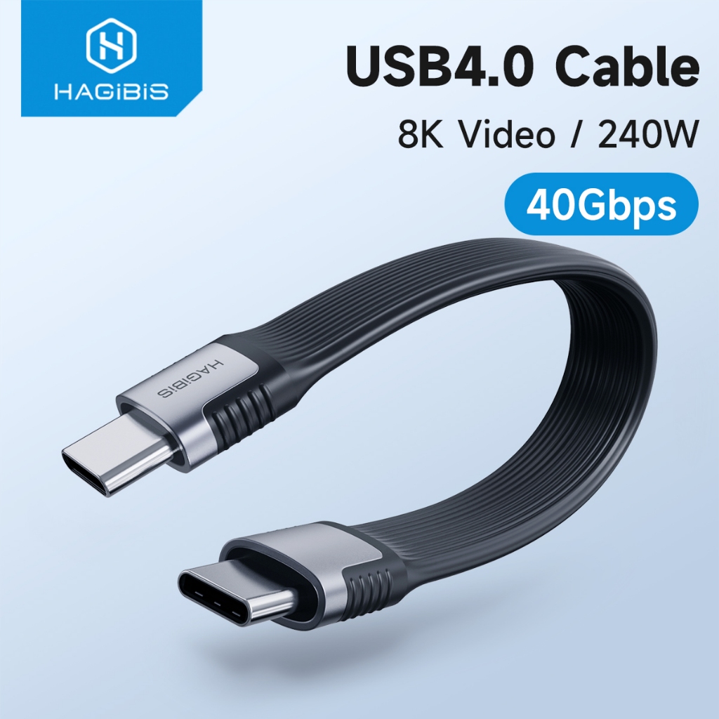 Hagibis USB4 Data Cable 40Gbps USB C ถึง Type C สายสั้น PD 240W 8K 60Hz ...