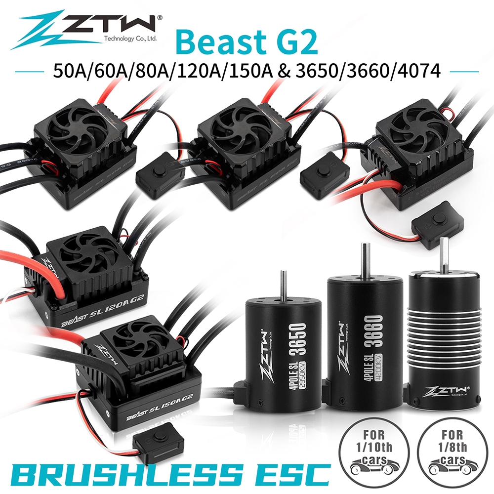Ztw ESC 32-Bit Beast G2 SL 50A 60A 80A 120A 150A ESC ตัวควบคุมความเร็ว ...