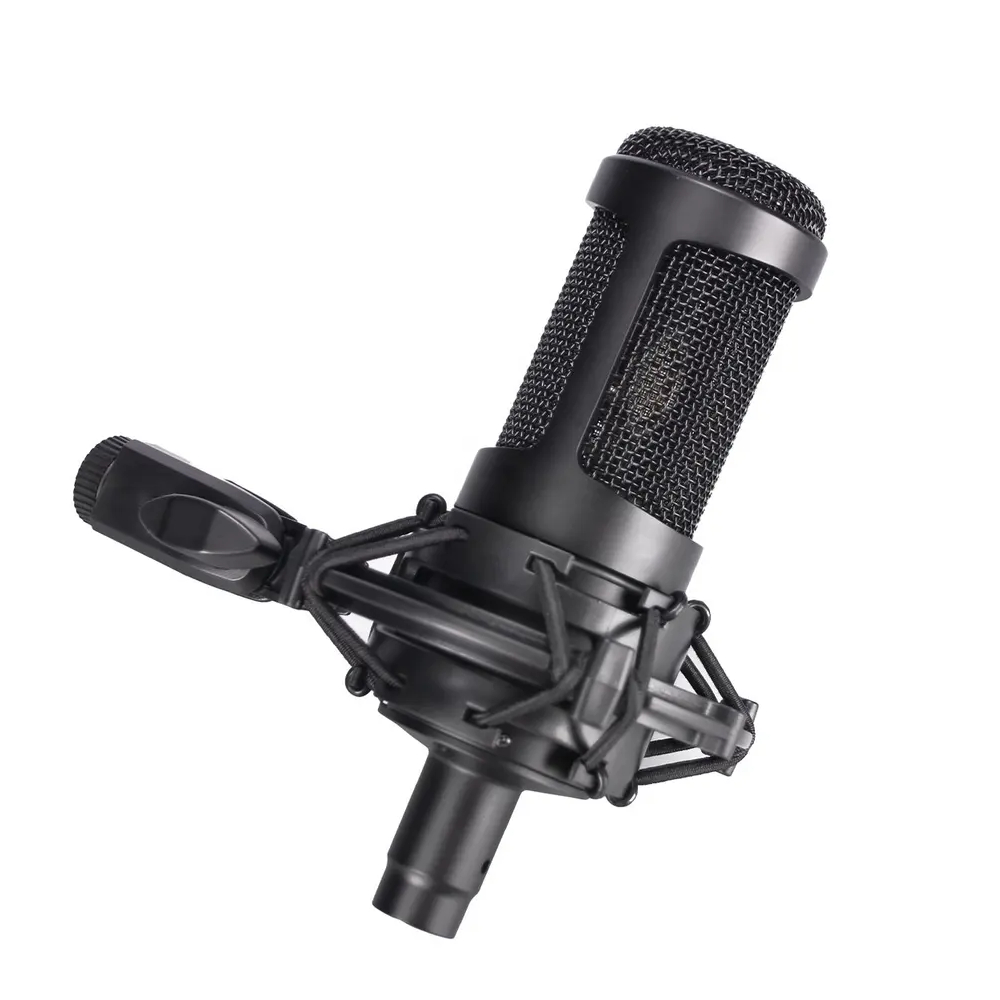 At2020 ไมโครโฟนสตูดิโอ คอนเดนเซอร์คาร์ดิออยด์ XLR สีดํา สําหรับโปรเจคต์ ...