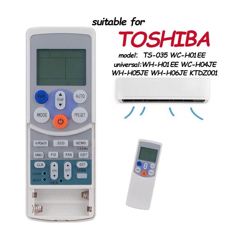 รีโมท Remote รีโมทแอร์ Toshiba TS-035 WH-H01EE WC-H04JE WC-H01EE WH-H05JE WH-H06JE KTDZ001 ...
