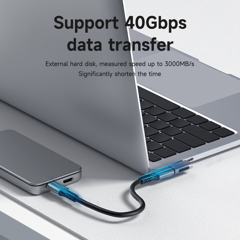 อะแดปเตอร์ Hagibis USB C ถึง C 40Gbps 8K 60Hz 90 องศาอะแดปเตอร์แปลง USB4 สําหรับ Thunderbolt 4/3 ...