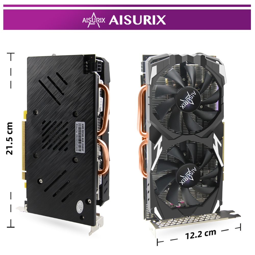 AISURIX การ์ดจอ VGA RX 580 8GB ddr5 256Bit 2048SP การ์ดจอเล่นเกม ...