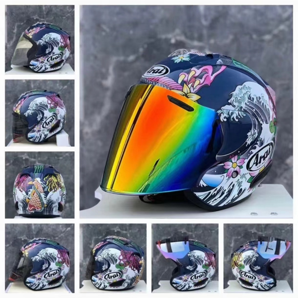 หมวกกันน็อค Arai Oriental Gloss Blue Dragon Mount Fuji Koi Fish ...