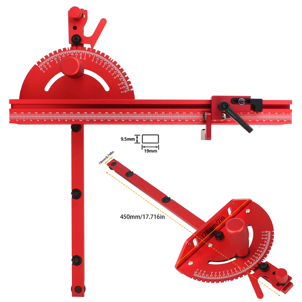 Miter Gauge And 600/800MM Fence With Track Stop Sawing Assembly Angle ...