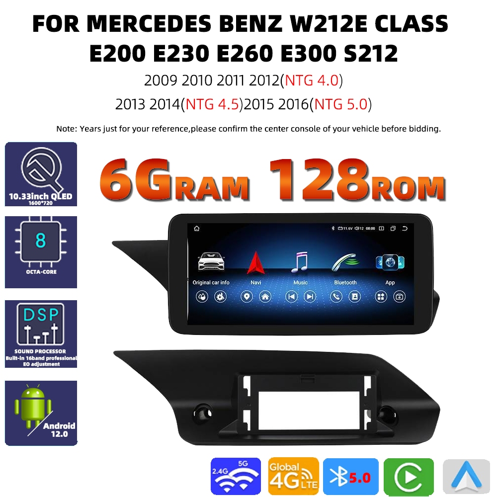 เครื่องเล่นมัลติมีเดีย วิทยุรถยนต์ หน้าจอ Qled 10.33 นิ้ว Android 12.0 สําหรับ Mercedes Benz ...