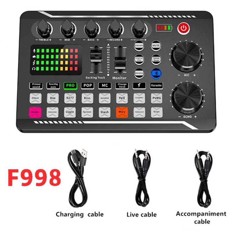 [ร้านค้าในพื้นที] F998 PRO การ์ดเสียงสด X7 ไมโครโฟนตัวแปลงสัญญาณเสียงโทรศัพท์มือถือการ์ดเสียงสด ...