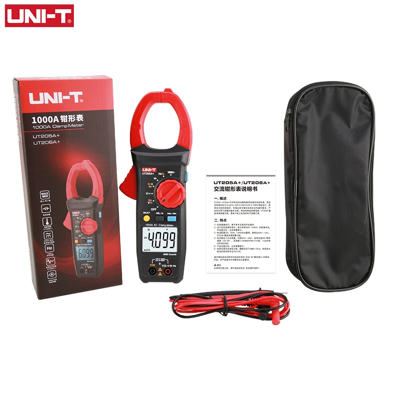 Uni-t UT206A+ UT205A+ แคลมป์มิเตอร์ดิจิทัล 1000V AC DC วัดแรงดันไฟฟ้า ...