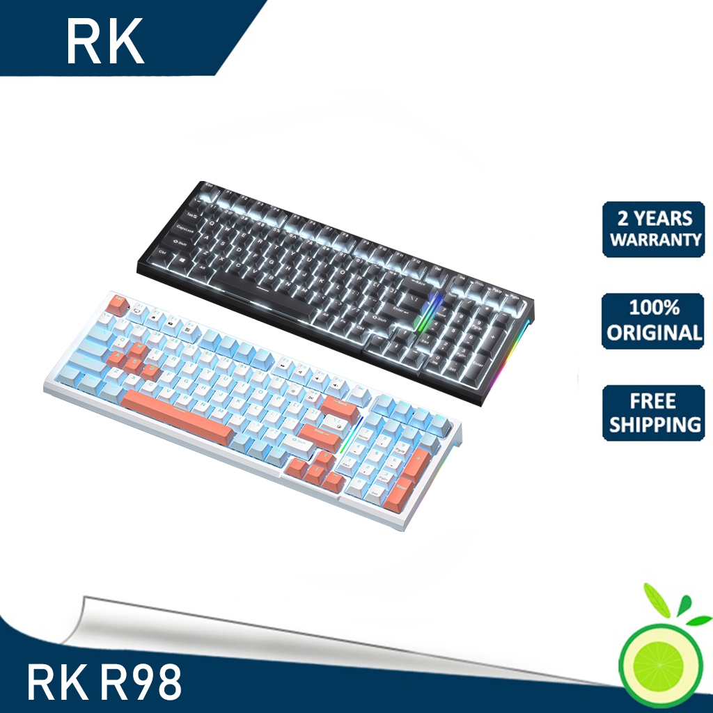 Rk R98 คีย์บอร์ดไร้สาย บลูทูธ สามโหมด แบบเต็มปุ่ม เปลี่ยนความร้อนได้ สําหรับเล่นเกมคอมพิวเตอร์ ...