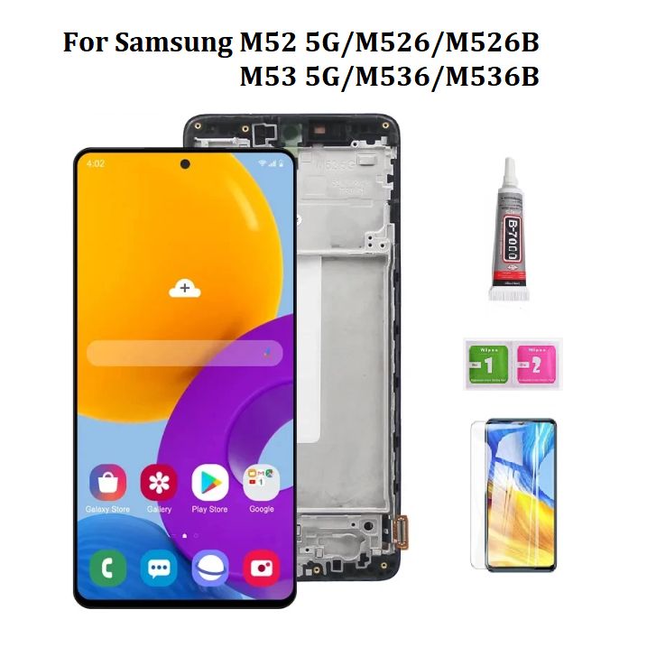 TFT พร้อมกรอบสําหรับ Samsung M52 5G/M526 M53 5/M536 จอแสดงผล LCD พร้อม ...