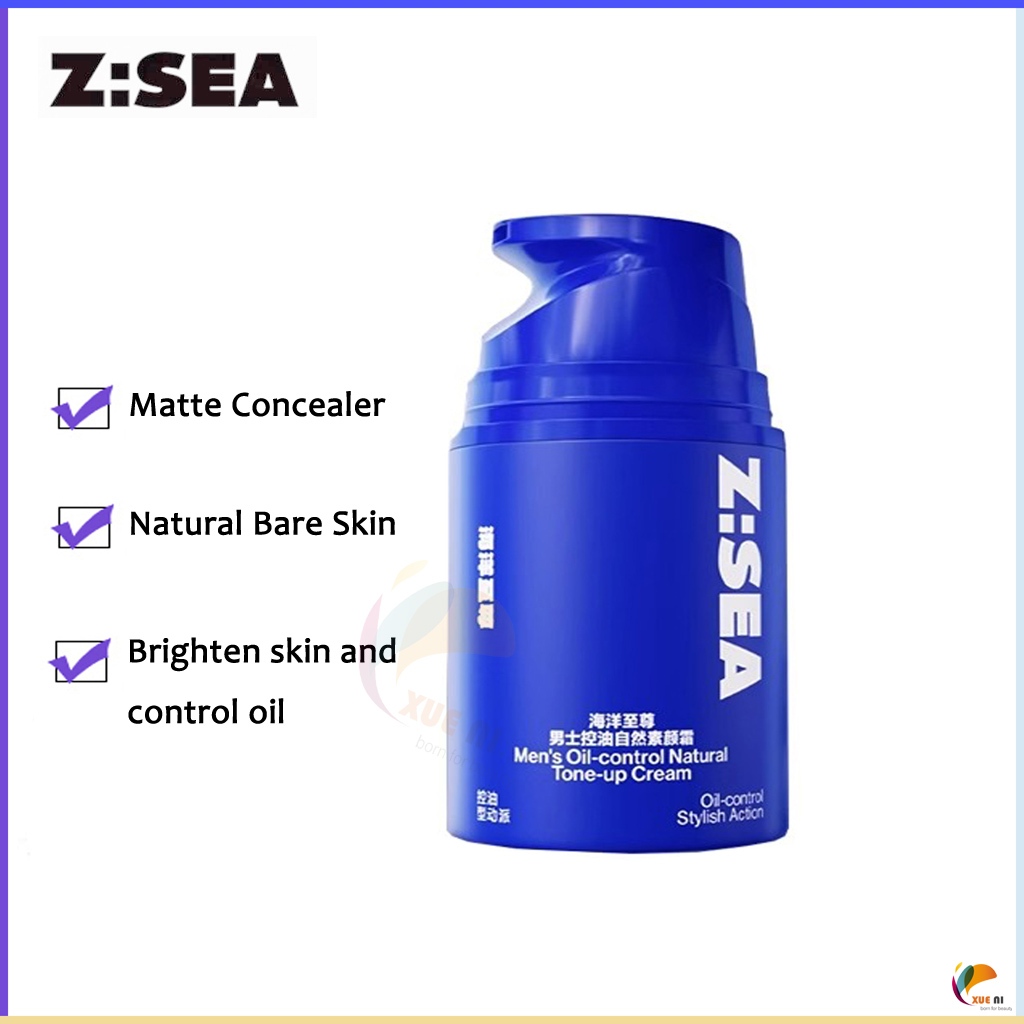 ของแท้อย่างเป็นทางการ ZSEA Mens Tone-up Cream Oil Control Natural Face แต่งหน้าครีมคอนซีลเลอร์ ...