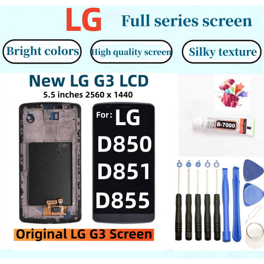หน้าจอ LG ต้นฉบับใหม่เอี่ยมเหมาะสําหรับ G3 LCD D850 D851 D855 จอแสดงผล ...