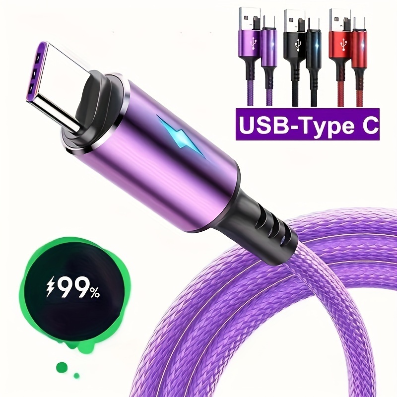 66w 5A สายชาร์จ Type-C LED USB A เป็น Type C พร้อมสายเคเบิลถ่ายโอนข้อมูล | Shopee Thailand