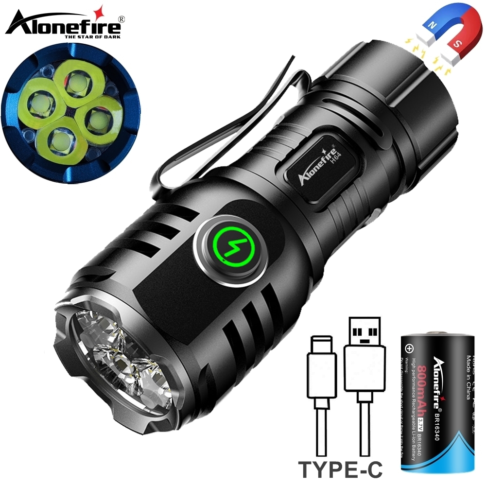 Alonefire H64 ไฟฉาย Led 4 ดวง ขนาดเล็ก Type-C ชาร์จได้ กันน้ํา XTE ...