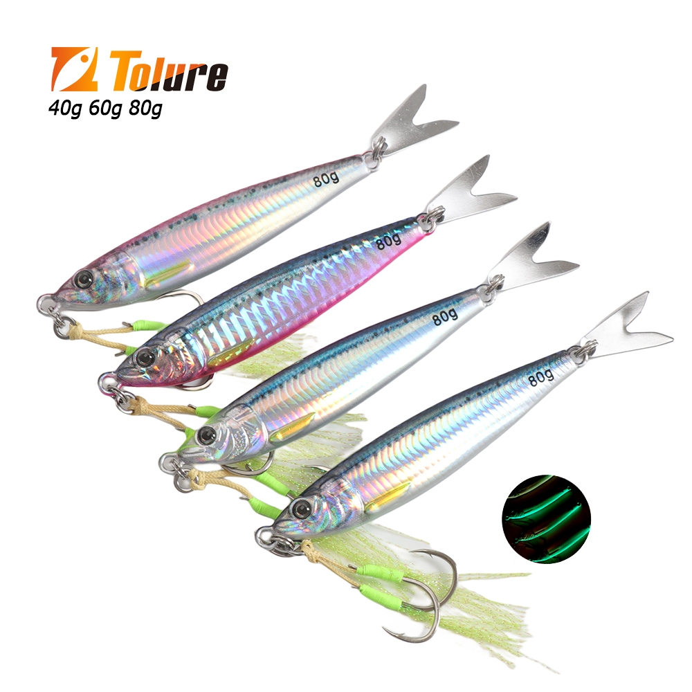 Tolure 2024 ใหม่ Jigging Lures 40g 60g 80g Long Casting Fishing Jig Lure 三维 พิมพ์ Body Luminous ...