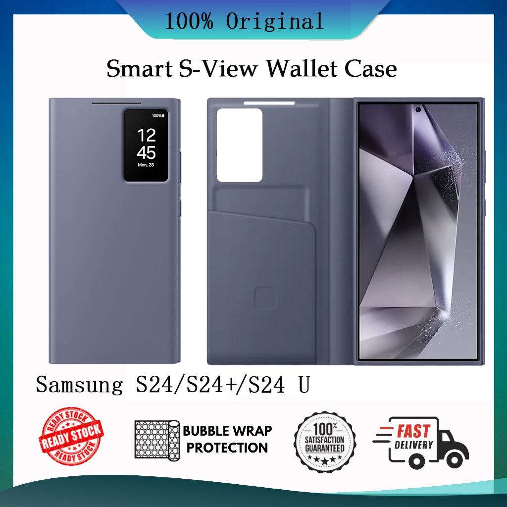 เคสโทรศัพท์มือถือ ฝาพับอัจฉริยะ ของแท้ สําหรับ Samsung Galaxy S24Ultra S24 5G S24 Plus S-View ...