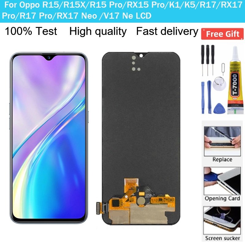 อะไหล่หน้าจอสัมผัสดิจิทัล LCD แบบเปลี่ยน สําหรับ Oppo R15 R15X R15 Pro ...