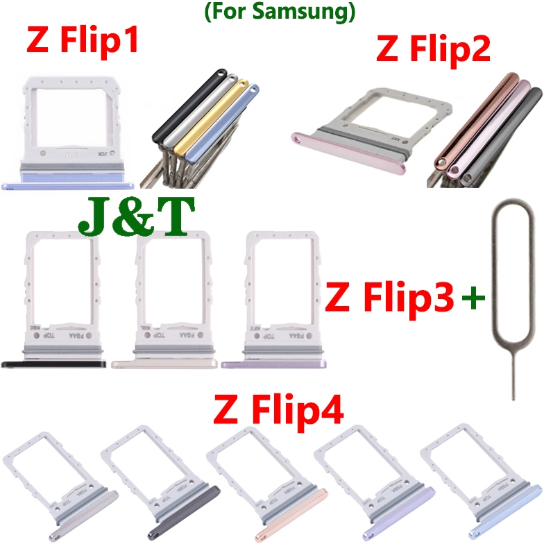 ถาดซิมสําหรับ Samsung Z Flip 1 2 3 4/Z Flip2 Flip3 Flip4 F7000 F70 ...