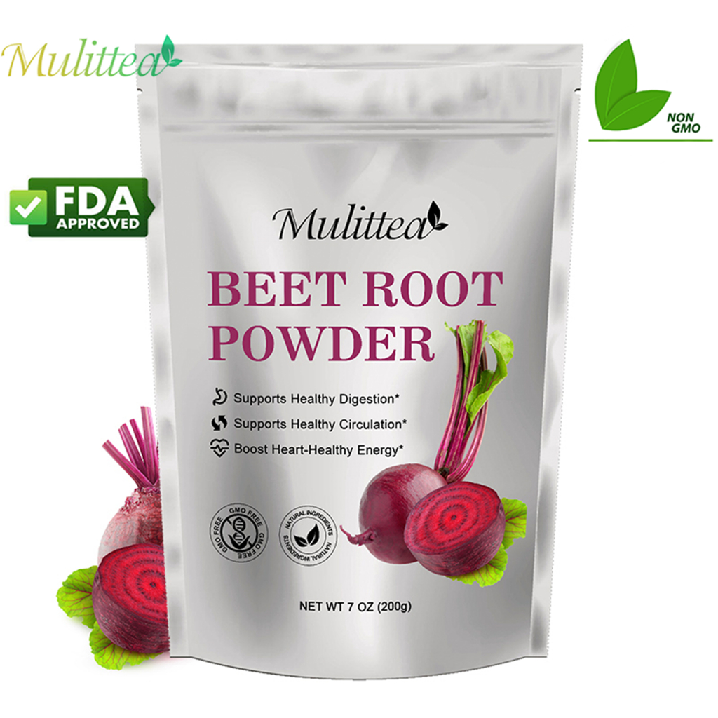 Mulittea Beet Root Powder ผงบีทรูท รองรับการย่อยอาหารและการไหลเวียนที่ ...