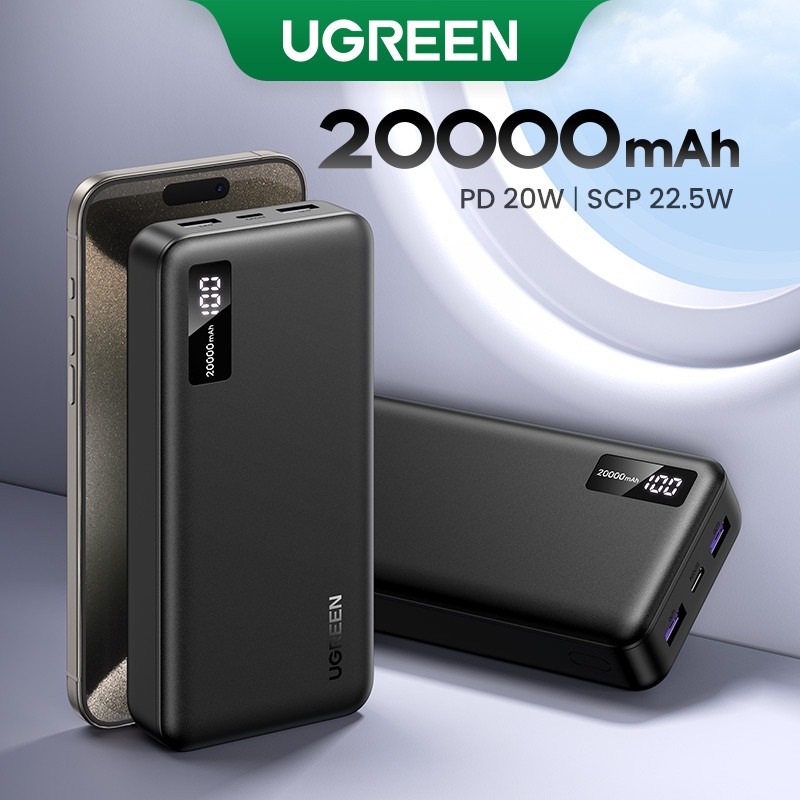 UGREEN 10000mAh/20000mAh 22.5W Max Power Bank แบบพกพา PD Fast Charging PowerBank สําหรับ iPhone ...