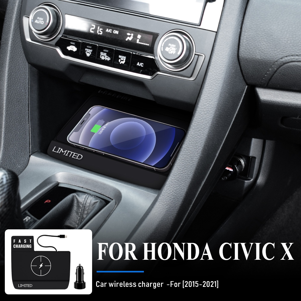บอร์ดชาร์จโทรศัพท์มือถือไร้สาย 15W อุปกรณ์เสริม สําหรับ Honda Civic X ...