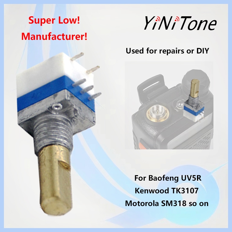 อะไหล่ลูกบิดควบคุมเสียงวิทยุสื่อสาร Motorola SM318 GP2000 Baofeng UV5R 777S Kenwood TK3107 ...
