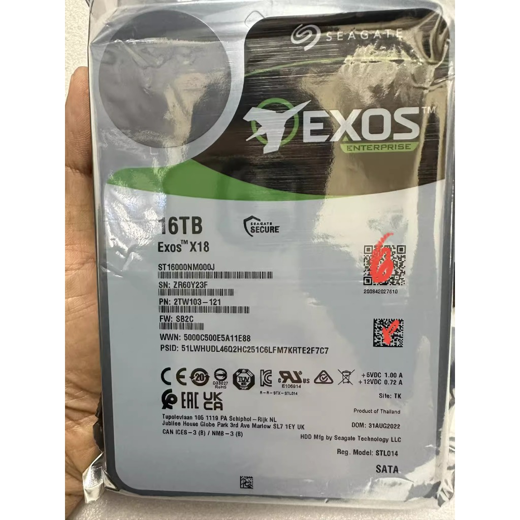 Seagate EXOS X16 X18 X20 16TB ENTERPRISE 3.5 HDD 7200rpm 256MB Cache ...