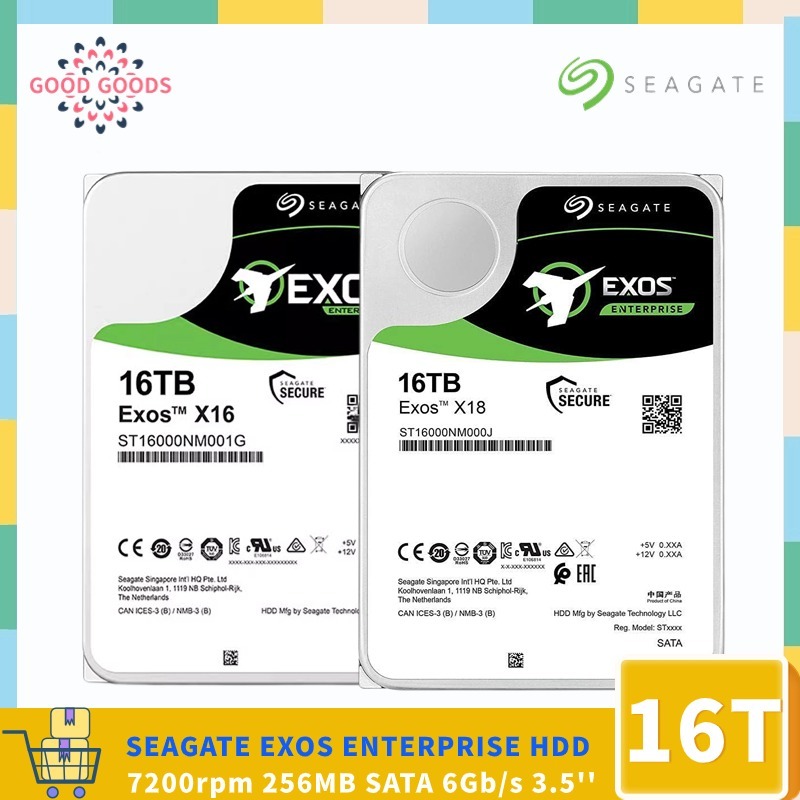 Seagate EXOS X16 X18 X20 16TB ENTERPRISE 3.5 HDD 7200rpm 256MB Cache SATA 6.0Gb/s ฮีเลียม ...
