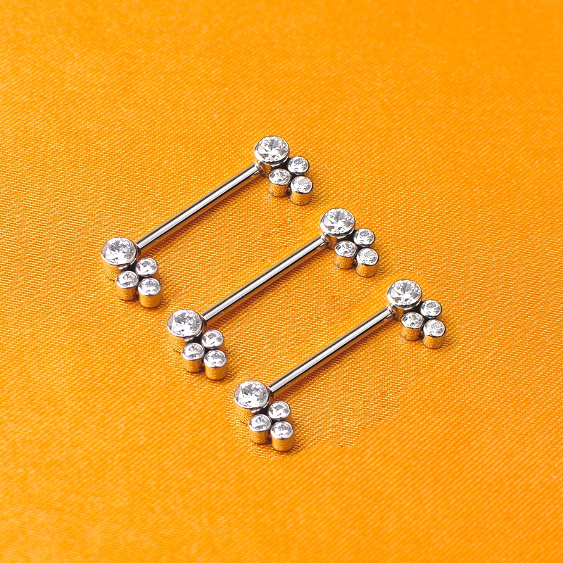 Implant เกรดภายใน Thread Bezel ชุด Cubic Zircon ลูกปัด Threadless Push ...