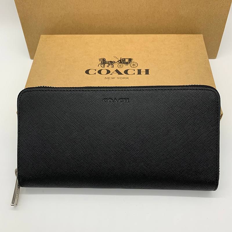 Coach F74769 กระเป๋าสตางค์ ใบยาว หนังแท้ มีซิป ใส่เหรียญ บัตรได้ ...