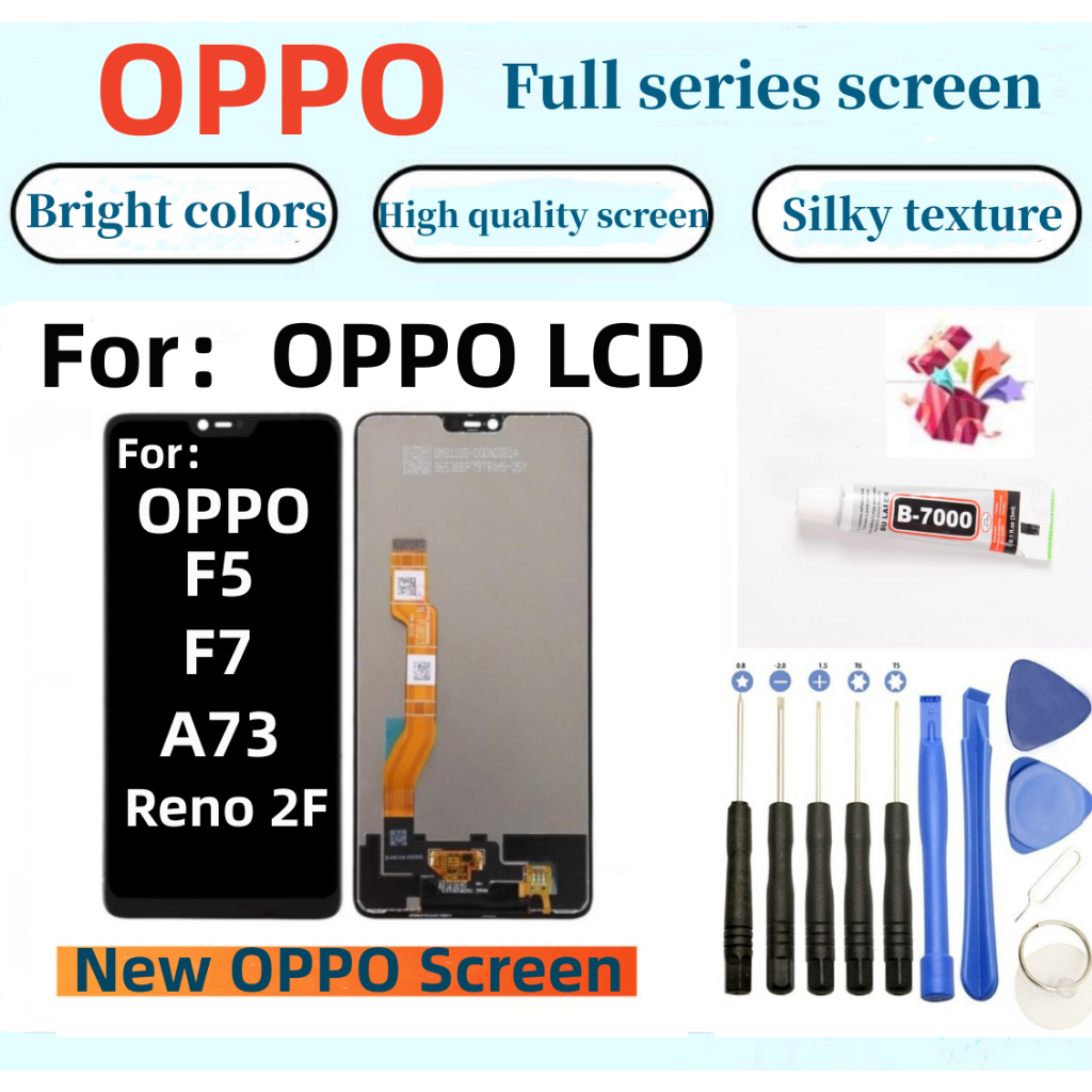 หน้าจอ OPPO LCD ใหม่ล่าสุดเหมาะสําหรับ F7 A3 CPH1819 F5 A73 Reno 2F ...