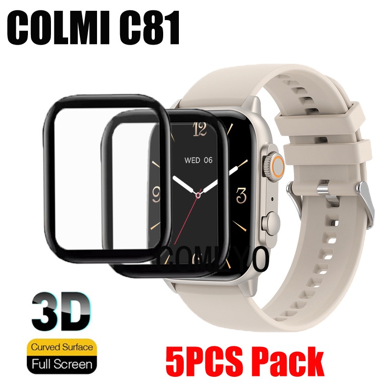 ฟิล์มกันรอยหน้าจอสมาร์ทวอทช์ 3D แบบนิ่ม โค้ง สําหรับ COLMI C81 5 ชิ้น ...