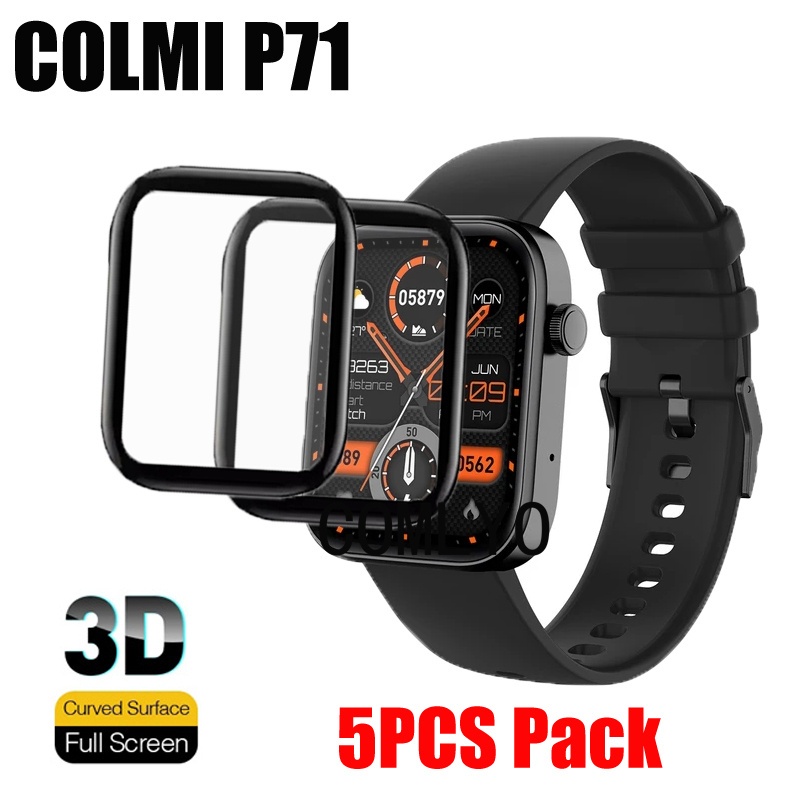 สําหรับ COLMI P71 ป้องกันหน้าจอ ป้องกันสมาร์ทวอทช์ เต็มรูปแบบ ฟิล์ม 3D ...
