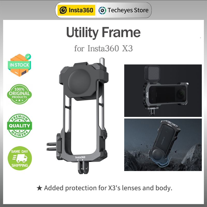 Insta360 X3 Utility Frame ( Built-in Lens Protector & Cold Shoe) For ...