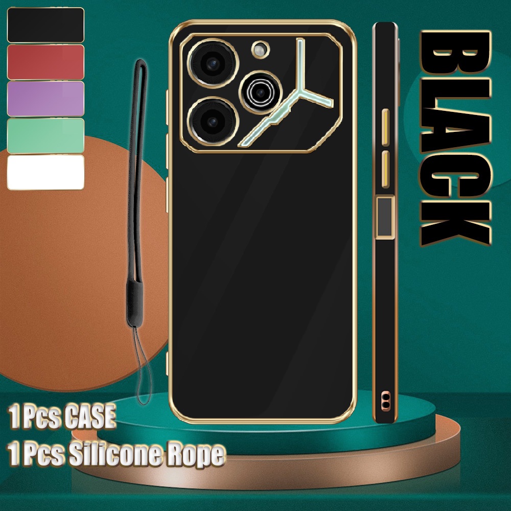 สําหรับ Tecno Pova 6 Pro / Pova 6 / LI9 เคสชุบไฟฟ้า ซิลิโคนนิ่ม พร้อม ...