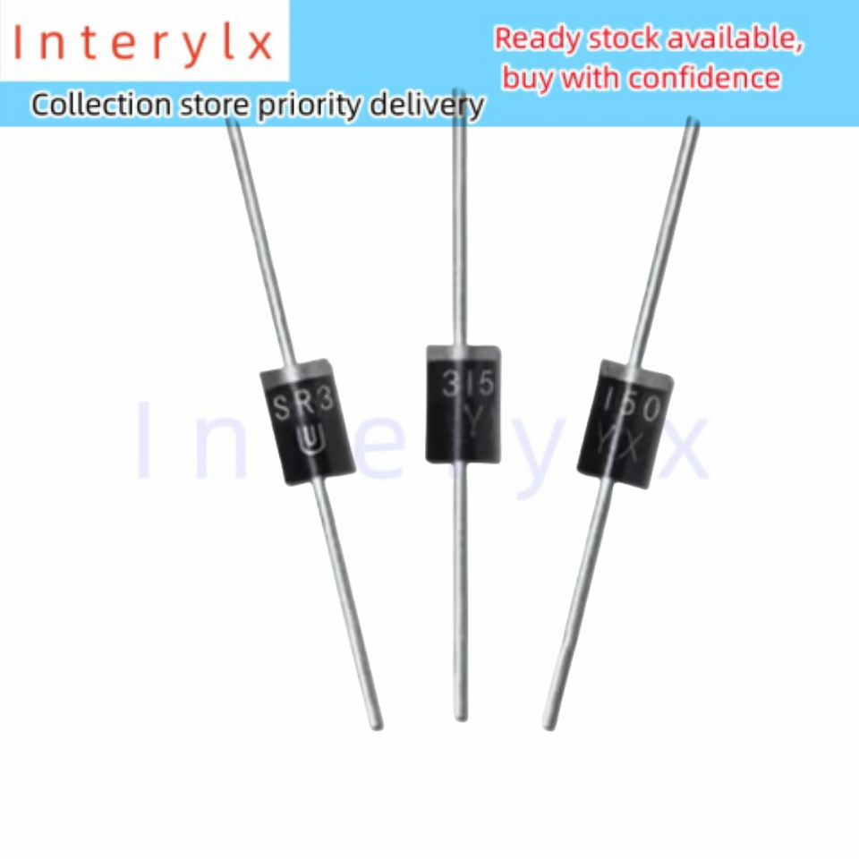 10 ชิ้น ไดโอดช็อตสกี SB3150 = SR3150 SR315 SB315 HBR3150 3A/150V DO-27 ...