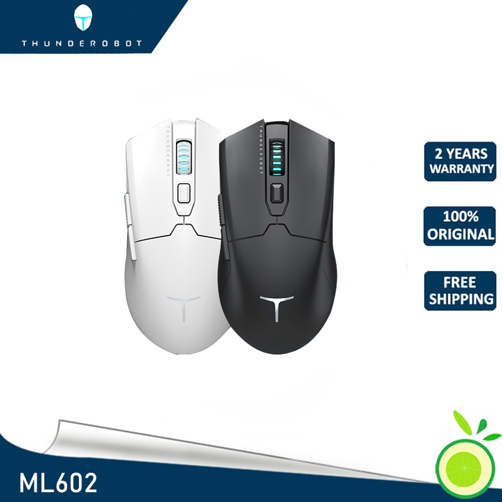 Thunderobot ML602 เมาส์เกมมิ่งไร้สาย บลูทูธ 2.4G PAW3395 26000DPI 64G น้ําหนักเบาพิเศษ สําหรับ ...