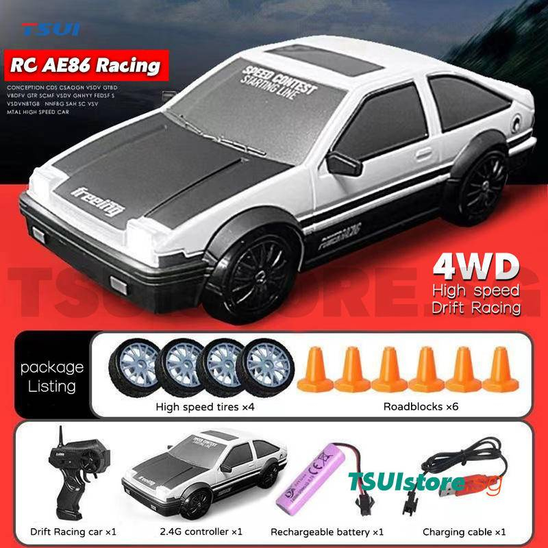 โมเดลรถแข่งบังคับวิทยุ 4WD AE86 GTR ความเร็วสูง ของเล่นสําหรับเด็ก ...