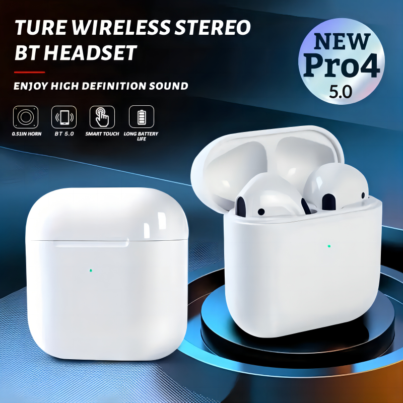 หูฟังบลูทูธไร้สาย TWS Pro4 in ear พร้อมระบบควบคุมแบบสัมผัสและไมโครโฟนใน ...