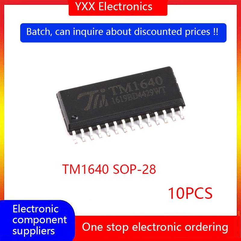 ของแท้ ชิพ IC ไดรเวอร์ หน้าจอดิจิทัล LED SMT TM1640 SOP-28 8 ส่วน x 16 ...