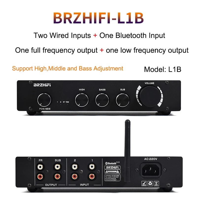 ⭐Brzhifi Pure Class A 2.0 2.1 เครื่องขยายเสียงเบสสูง บลูทูธ 5.0 ถอดรหัส ...