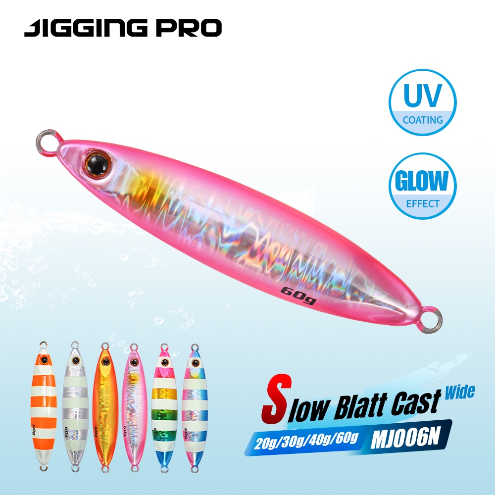 JIGGING PRO 20g 30g 40g 60g ช้า Blatt Cast กว้างยาวหล่อโลหะ Jigs เหยื่อตกปลา Shore Jigging Lure ...