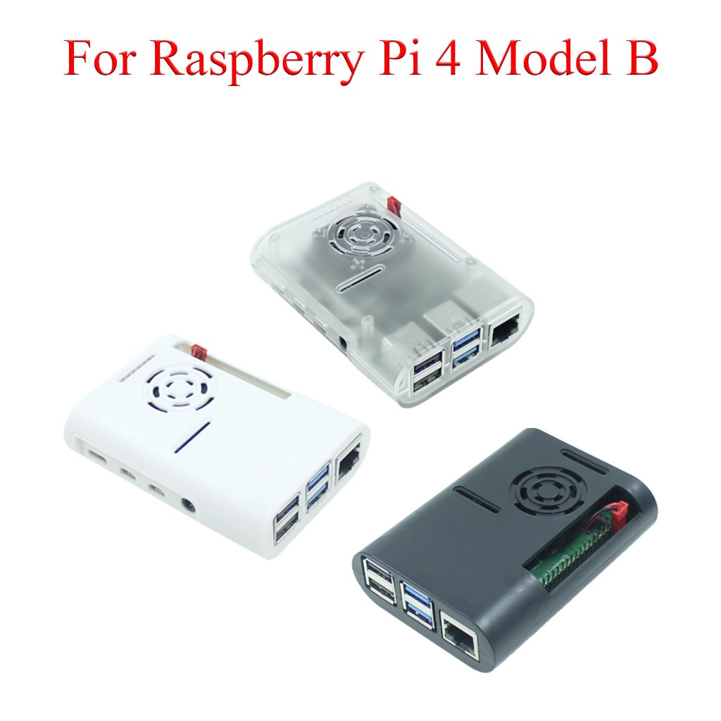 เคสฮีทซิงค์ระบายความร้อน ABS พร้อมพัดลมระบายความร้อน 3 ชิ้น สําหรับ Raspberry Pi 4B Pi 4 Model B ...